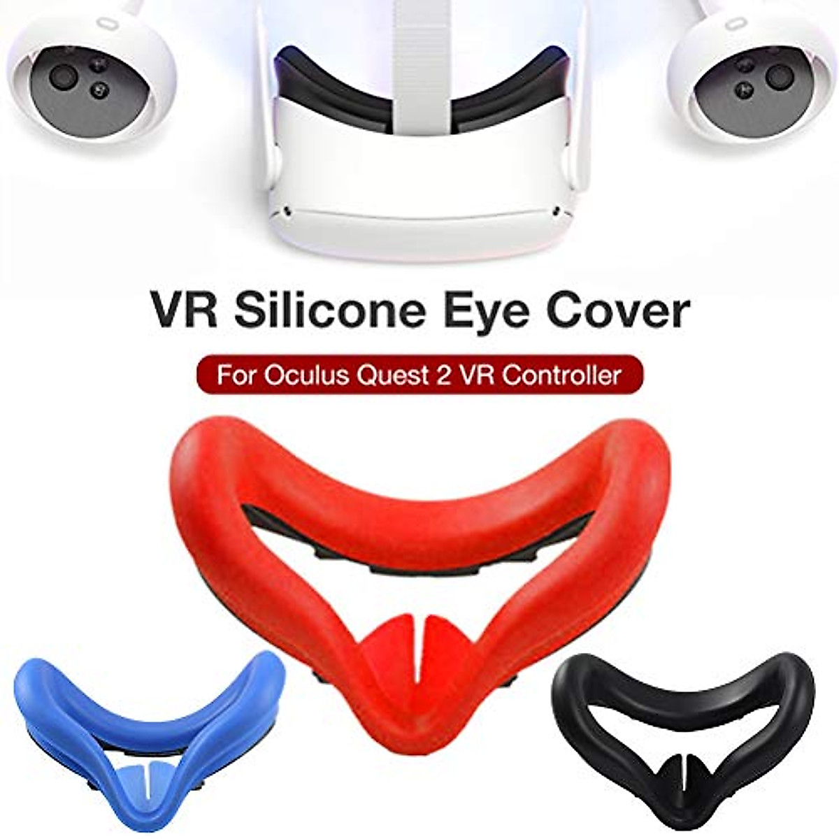 NUMONE VR Face Cover and for Oculus Quest 2, Silicone Eye Pad Compatible for Oculus Quest 2 VR Sweatproof Lightproof Silicone Cover Eye Pad