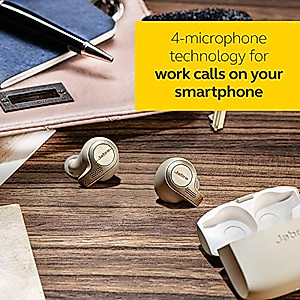 Jabra Elite 65t Earbuds – Alexa Built-in, True Wireless Earbuds with Charging Case, Gold Beige – Bluetooth Earbuds Engineered for The Best True Wireless Calls and Music Experience