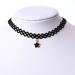 Olbye Elastic Choker Star Necklace Black Tattoo Choker Necklaces for Women Plastic Minimal Necklace Jewelry