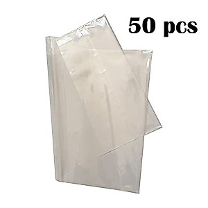8 1/2 x 15 Clear Book Covers for Books 8 1/2" Tall and Up to 15" Wide, Protect Books Against Water and Dust, Wear and Tear, Archival Safe - 50 Pcs