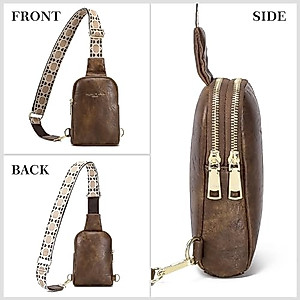 INICAT Travel Small Sling Bag Crossbody Bags Gifts for Women(Brown J)