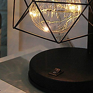 Led Night Light Table Lamp Black Hanging Diamond USB Power Supply Iron Art Minimalist Style Decoration Cafe Bathroom Children'S Room Porch Living Room Bedroom Study Halloween Christmas,Warm white
