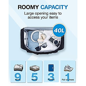 Travel Duffle Bag, BAGSMART 40L Gym Bag for Men with Shoe Bag, Carry On Weekender Overnight Bag with Multiple Pockets for Travel Essentials, Sports, Traveling(Black)