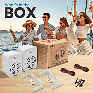 PyleUsa Indoor Outdoor Speakers Pair-500 Watt Dual Waterproof 5.25” 2-Way Full Range Speaker System w/ 1/2”High Compliance Polymer Tweeter - in-Home, Boat, Marine,Deck,Patio,Poolside (White) PDWR55WT