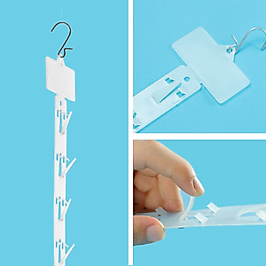 10 Pieces Station Hanging Merchandise Strips with Hooks, Display Merchandise Strips for Retail Display with Label Header