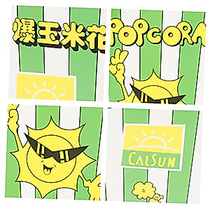 100pcs Popcorn Boxes Gift Bag Set Cardboard Food Containers Disposable Food Containers Fresh Popcorn Box Reusable Popcorn Boxes Ornament Container Movie Night Supplies Party Favor