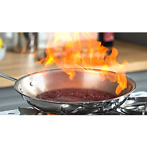 All-Clad D3 Fry Lid, 10 Inch Pan, Dishwasher Safe Stainless Steel Cookware, Silver, 10-Inch & Stainless Steel Tri-Ply Bonded Dishwasher Safe Sauce Pan with Lid, Cookware, 3-Quart, Silver