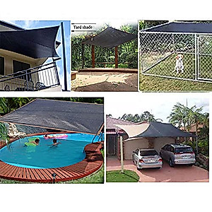HHTHH Black Sun Mesh 80% Sunblock Shade Cloth 10ft x 10ft Taped Edge with Grommets UV Resistant Shade Sunblock Net Black Shade Cloth for Greenhouse, Parking, Garden Yard or Kennel