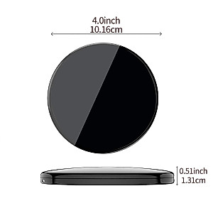 Gospire 4" Ultra-Thin Pocket Makeup Mirror for Travel, 1X/10X Double Sided Magnifying Portable Compact Handbag Handheld Round Foldable Cosmetic Mirror for Women (Black)