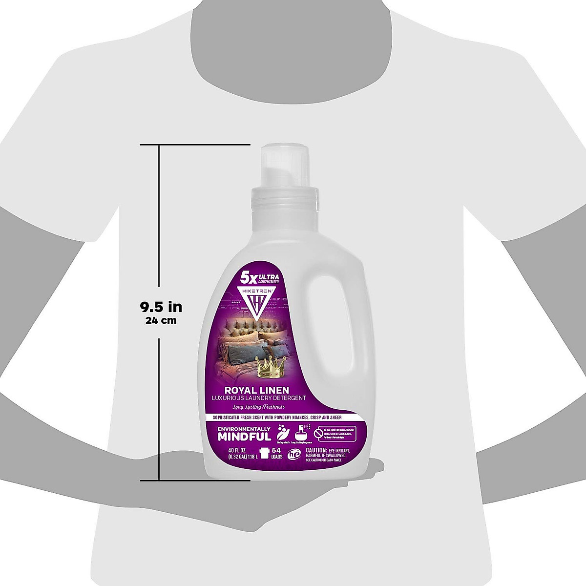 Hiketron Royal Linen Liquid Laundry Detergent, 5x Ultra Concentrated, Tough Stains Remover, Long Lasting Scent (40 Fl Oz, Pack of 1)
