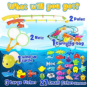 Cheffun Fishing Water Pool Toys for Kids - Magnetic Fishing Game, Fishing Game, Pretend Play, Learning Resources, Kiddie Party Toy, Sea Animal Toys, Toddler Bath Toys, Bath Toys for Toddlers 3+, 4-6