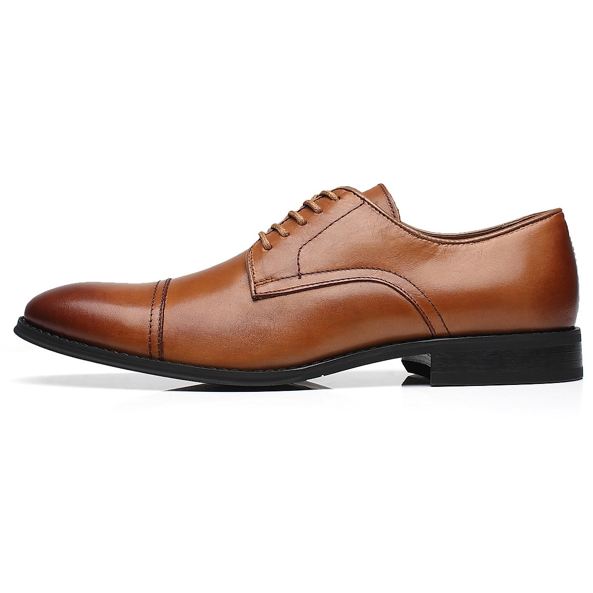 La Milano Mens Leather Updated Classic Cap Toe Oxfords Lace Dress Shoes
