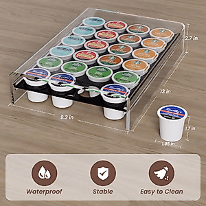 K Cup Holder - Coffee Pod Holder Storage Drawer for Coffee Capsule, Stand for Coffee Maker, Coffee Bar, Kitchen Organizer