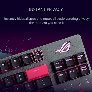 ASUS ROG Strix Scope TKL Electro Punk Mechanical Gaming Keyboard, Cherry MX Red Switches, 2X Wider Ctrl Key for Greater FPS Precision, Gaming Keyboard for PC, Aura Sync RGB Lighting, Quick-Toggle,Pink