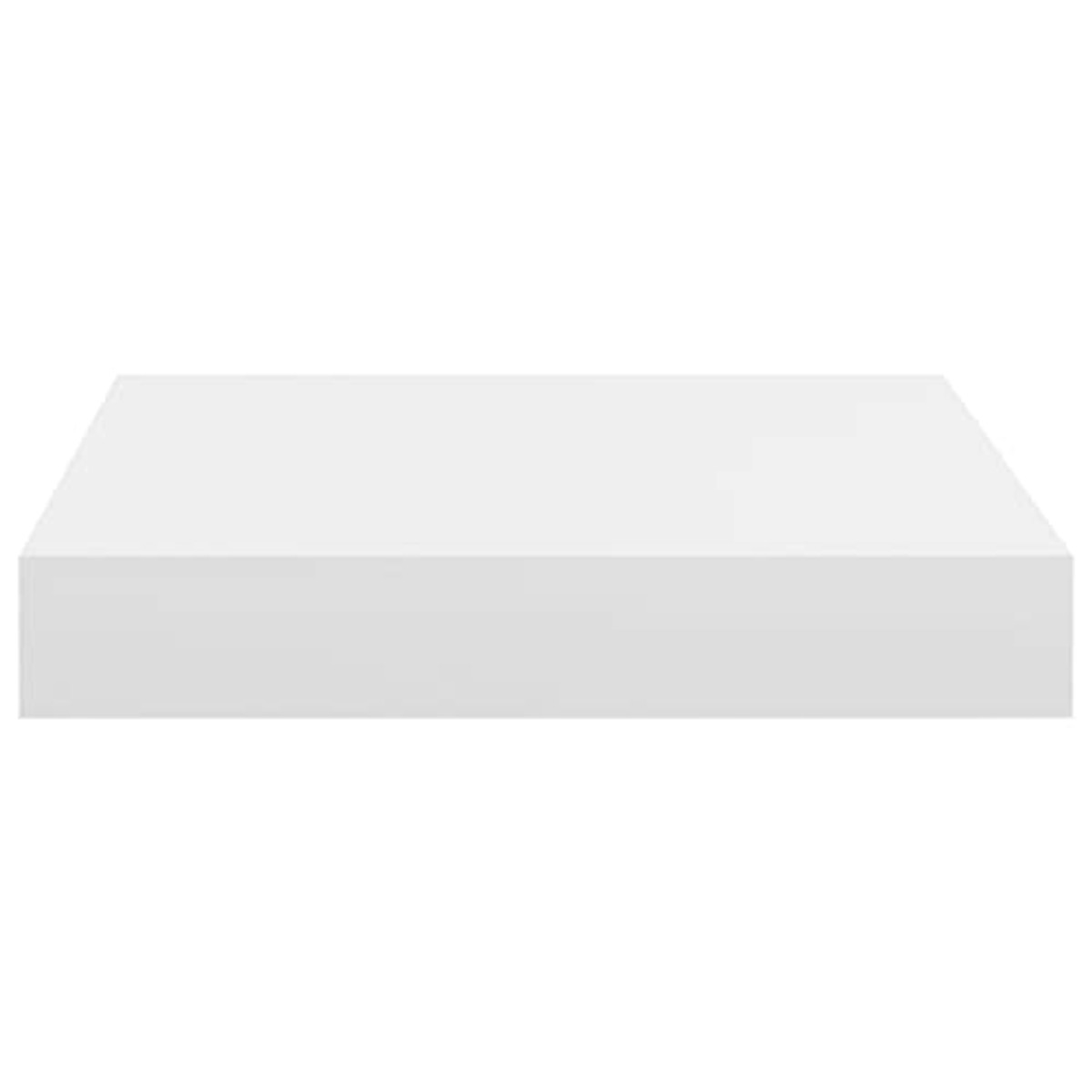 CHARMMA Wall Mounted Floating Shelves, Wide Display Ledges,Wall Mounted Display Shelf,Wall Book Shelves for Bedroom,Floating Wall Shelves,High Gloss White,9.1"x9.3"x1.5" MDF