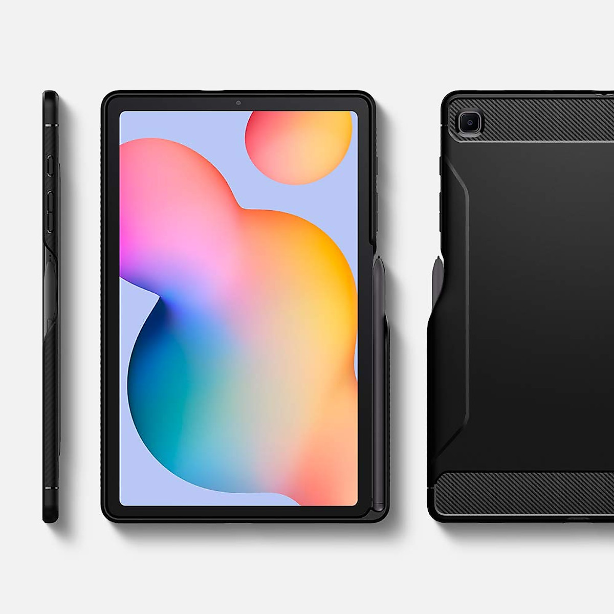 Spigen Rugged Armor Designed for Galaxy Tab S6 Lite Case with S Pen Holder (2022/2020) - Matte Black