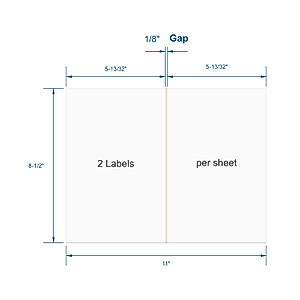 PACKZON Shipping Labels with Self Adhesive, Square Corner, for Laser & Inkjet Printers, 8.5 x 5.5 Inches, White, Pack of 200 Label