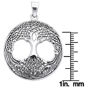 Jewelry Trends Sterling Tree of Life Silver Celtic Growth Pendant Necklace 18"