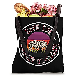 Save The Chubby Unicorns Rhino leopard print Buffalo Plaid Tote Bag