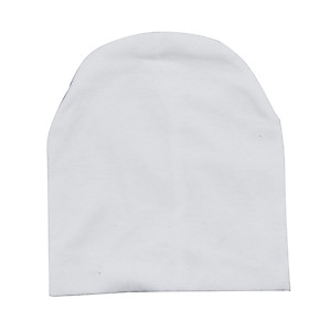 Bestjybt Baby Beanie Hats Infant Toddler Beanies Baby Girls Boys Soft Knit Kids Beanies Hat Cap (White, S(6-12 Months))