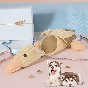 Cyrank Plush Dog Toy, Squeaky Dog Toys Cute Duck Shape Dog Chew Tough Toy Tug of War Dog Toys Stuffed Animal Dog Toys Puppy Teething Toys Durable Interactive Dog Toys for Small Medium Large Dogs
