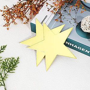 Star Cutouts, 24PCS Gold Star Cutouts, Double Printed Paper Stars, 6 Inch Cardboard Star Cutouts, Glitter Stars Decorations for Christmas Wedding Movie Night Classroom Wall Party Supplies