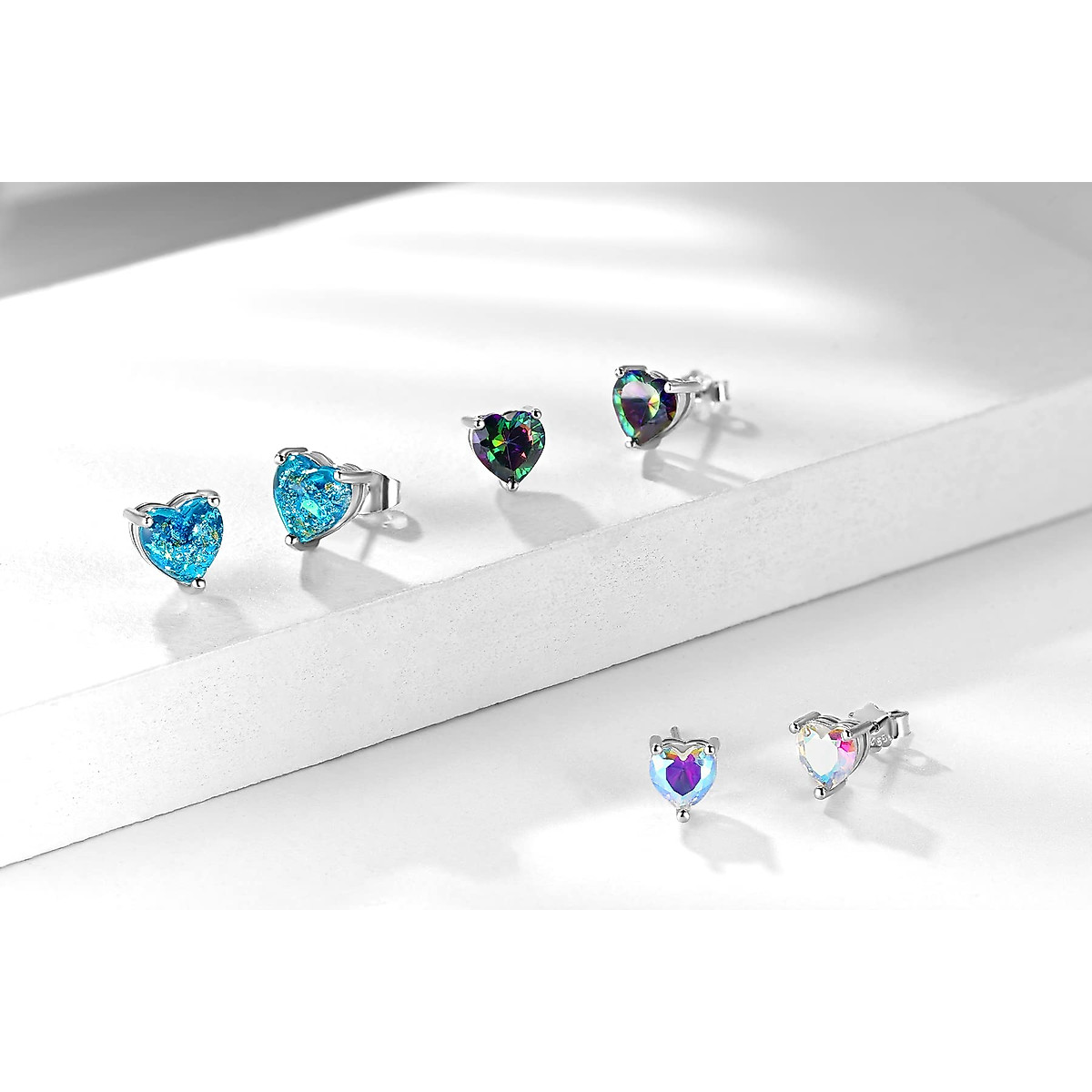 Onnzin Titanium Heart Earrings for Women Girls Hypoallergenic Pure Titanium Implant Grade Earrings for Sensitive Ears,Surgical Stainless Steel Stud Earrings Valentine’s Day Jewelry Gift