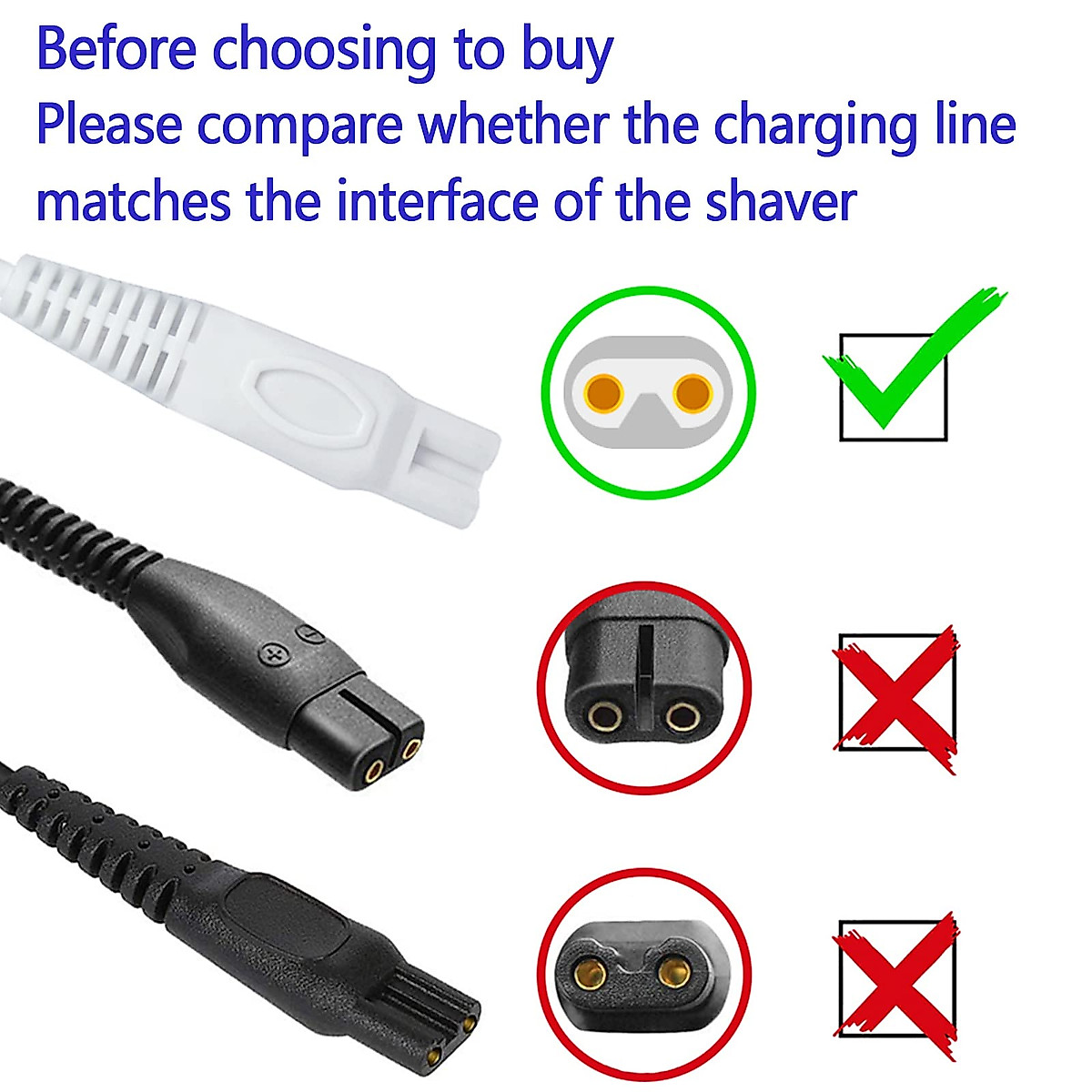 Shaver Charger Compatible with Finishing Touch Flawless Legs Shaver Hair Remove Ladies Shaver USB Cable Replacement 5V Power Cord Women Electric Shaver Adapter