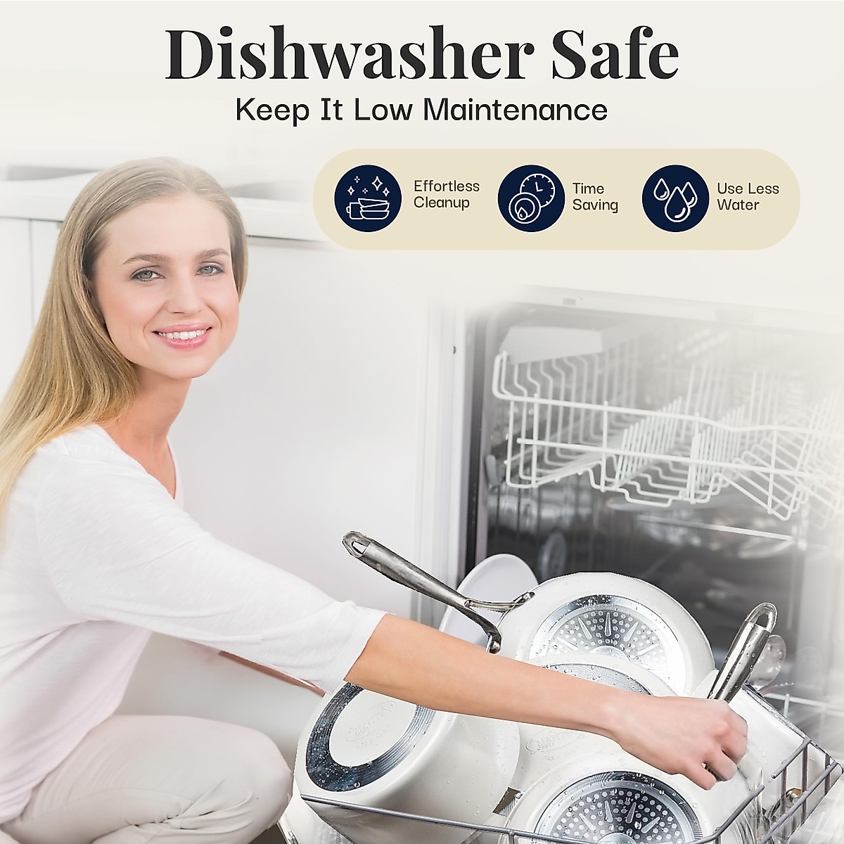 GOTHAM STEEL 14 Inch Non Stick Frying Pans with Lid, Large Frying Pans Nonstick with Lid, Non Toxic Ceramic Pan Skillet, Nonstick Frying Pan, Induction Pan, Oven/Dishwasher Safe – Cream Hammered