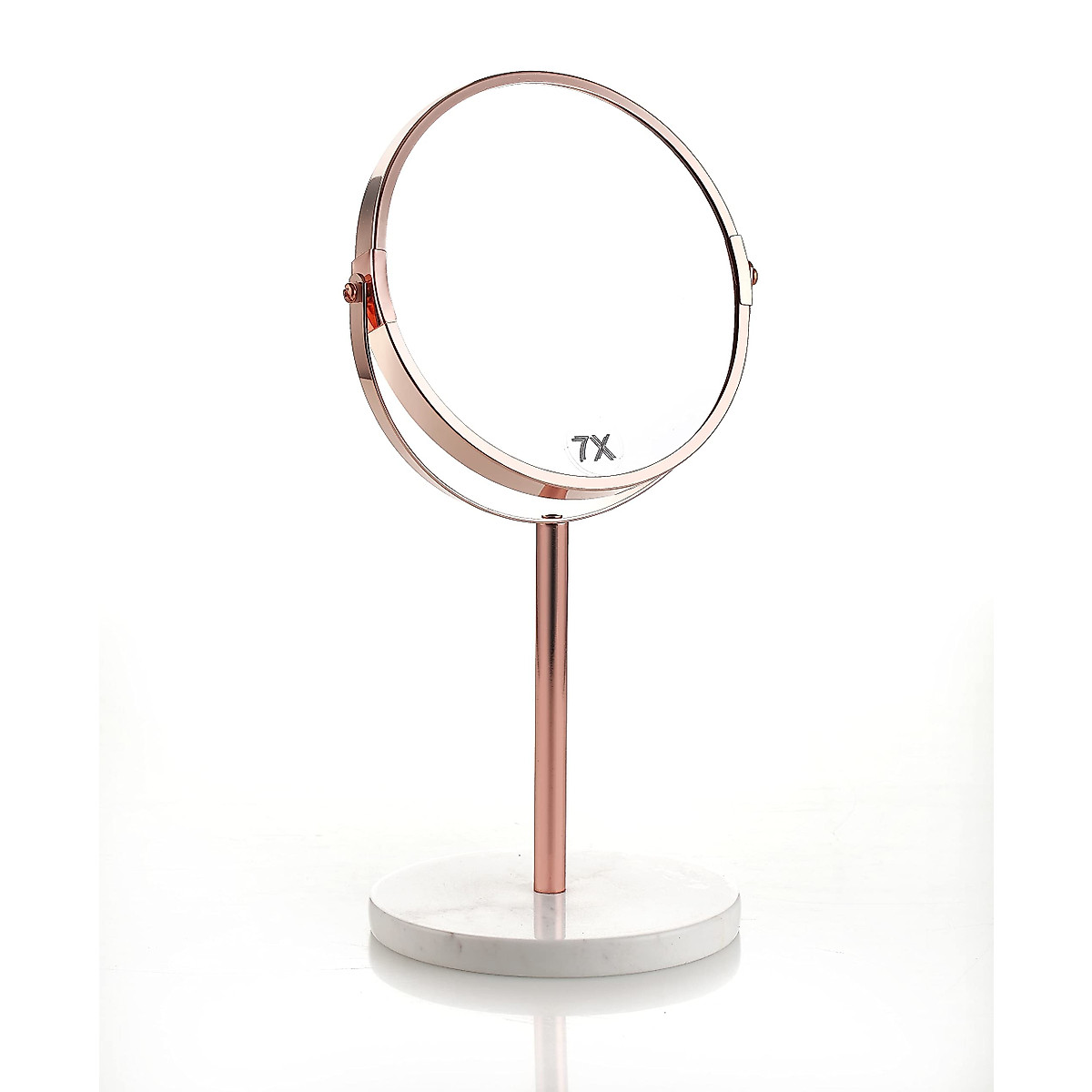 SsweetyPrincess Vanity Tabletop Mirror with 1X/7X Magnification (Rose Gold)