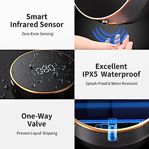 Automatic Foaming Soap Dispenser Wall Mounted- Rechargeable Foaming Hand Soap Dispenser Touchless-Smart Electric Auto Foam Soap Dispenser Wall Mount Foaming Soap Dispenser for Bathroom and Kitchen