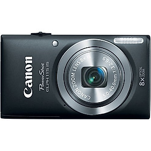 Canon PowerShot ELPH 115 is 16.0 MP Digital Camera with 8X Optical Zoom with a 28mm Wide-Angle Lens and 720p HD Video Recording (Black)