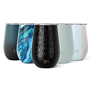Simple Modern Wine Tumbler with Lid | Cute Stemless Glass Cup with Press-In Lid | Insulated Stainless Steel Coffee Mug | Gifts for Women Men Him Her | Spirit Collection | 12oz | Black Leopard