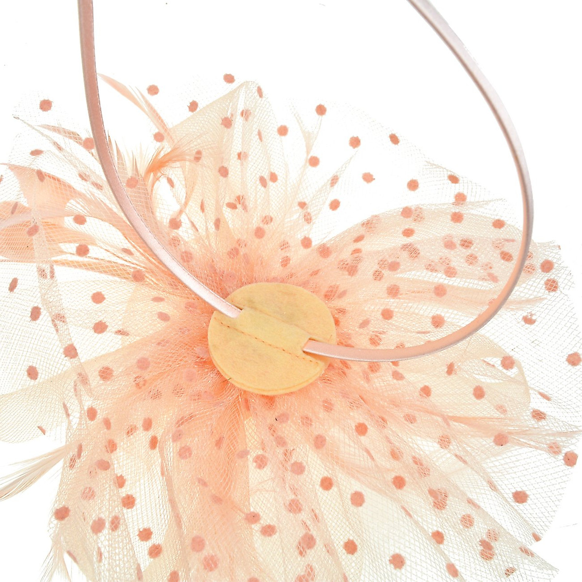 DRESHOW Fascinators Hat Flower Mesh Ribbons Feathers on a Headband and a Clip Tea Party Headwear for Girls and Women