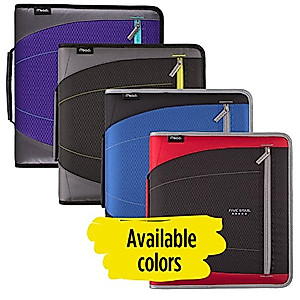 Five Star 2 Inch Zipper Binder, 3 Ring Binder, Removable File Folders, Durable, Black (73289)