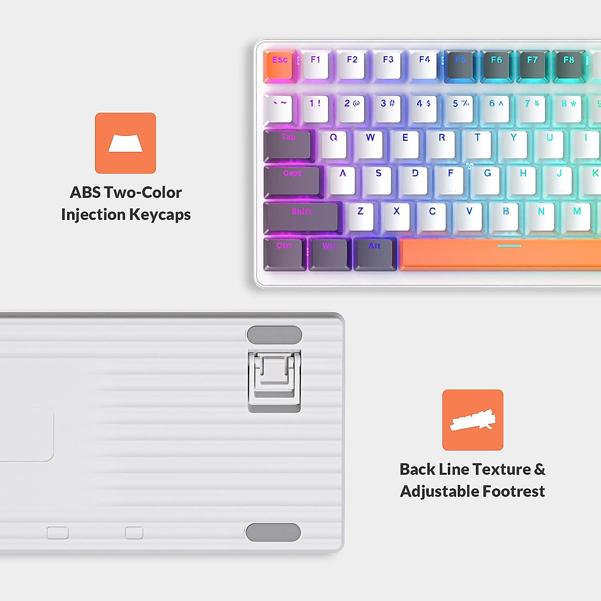 ZIYOU LANG K3 Mechanical Gaming Keyboard and Mouse Combo, 98Key Backlit Keyboard and Ultra-Light Honeycomb Shell Mouse, Red Switch Coiled Type-C to USB Cable Wired Keyboard for PC/Mac/Windows