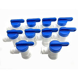 10pcs 1/4 inch FNPT to 1/4" Tank Ball Valve for Reverse Osmosis RO Water Storage Tanks Water Filter,Push to Connect Plastic Quick Connect RO Fittings