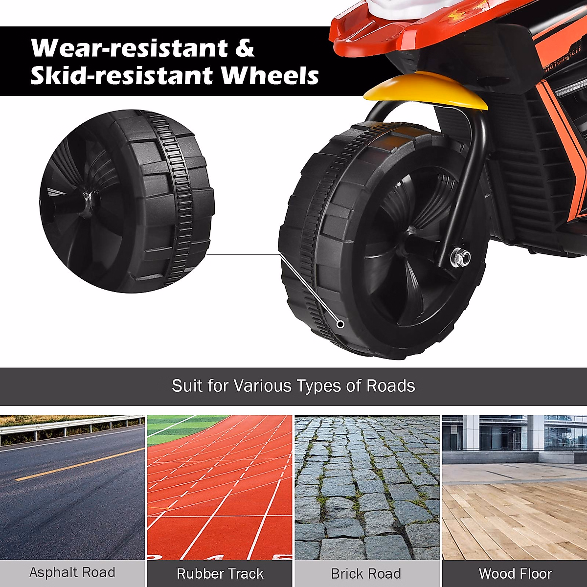 Costzon Toddler Motorcycle, 6V Battery Powered 3 Wheels Ride on Motorcycle with Cartoon Windshield, Music, Horn, Forward Backward Switch, Electric Motorcycle for Kids Toddlers Girls & Boys