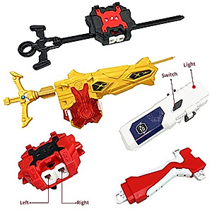 BeyBtatle Battling Top Burst Gyro Toy Set Combat Battling Game 10 Spinning Tops 1 St. Sword Ver Launcher + 2 bidirectional launchers with Portable Storage Box Gift for Kids Children Boys Ages 6+