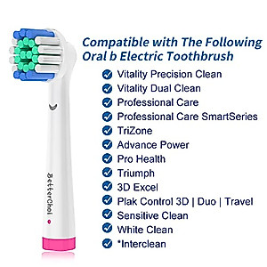 16 Count Replacement Brush Heads Compatible with Oral B Braun Electric Toothbrush, Deep and Precise Cleaning.