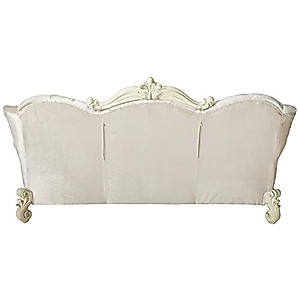 ACME Versailles Sofa w/5 Pillows - 52105 - Ivory Velvet & Bone White