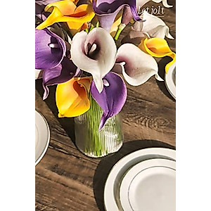 Letjolt Calla Lily Purple Artificial Flowers 12Pcs Table Flower Decor Faux Calla Lilies Bouquet for Wedding Bride Shower Home Decoration, Purple