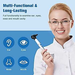 Healifty Otoscope with Light - Ear Scope Otoscope with 4 Otoscope Covers, Diagnostic Ear Care Tool for Nurse, Children, Adults & Pets, Pocket Size, without Battery