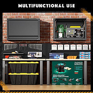 Greenvelly Metal Garage Storage Wall Mounted Cabinet with Flip Up Door, Black 20" H Hanging Steel Cabinets with Up-Flip Doors, Tool Wall Cabinets for Garage,Home Office, Kitchen (31” W x 13” D)