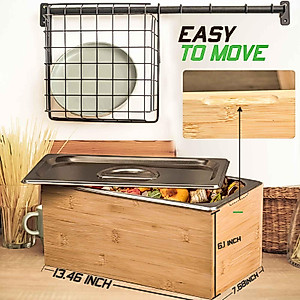 Exfoil Kitchen Compost Bin with lid, As Indoor Compost Bin with Stainless Steel Insert, Countertop Compost Bin- 1.6 Gal Smell Proof,Indoor Large Compost Bin Kitchen