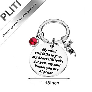 Memorial Gift In Memory Of Loved One Angel Wing Keychain In Loving Memory Gift My Mind Still Talks To You Keyring Cardinal Charm (Cardinals at peace)