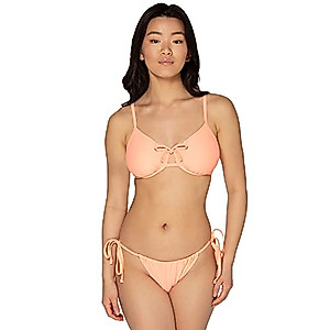 Smart & Sexy Women's Standard Swim Underwire Top String Bikini Set, Peach Gelato