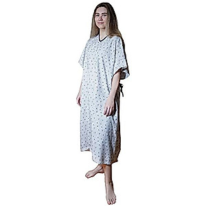 Careoutfit Hospital Gown IV - One Size Fits All (Small - 2XL) - Tie Back - Sailboats Print (3)