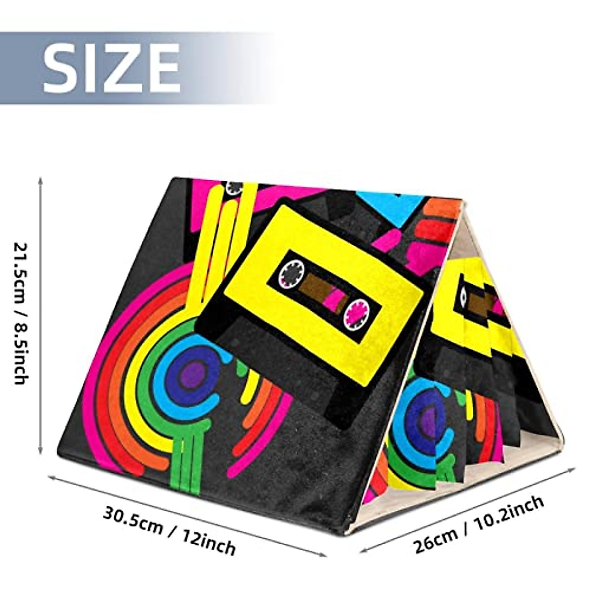 RATGDN Small Pet Hideout Retro Audio Cassette Tapes Rainbow Hamster House Guinea Pig Playhouse for Dwarf Rabbits Hedgehogs Chinchillas