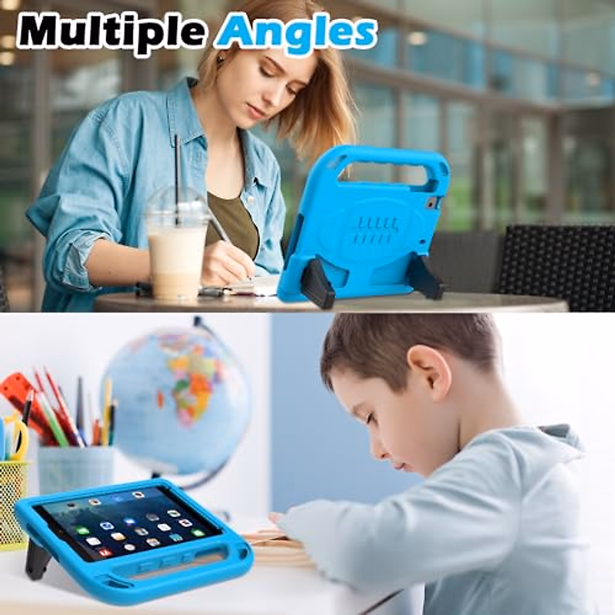 AVAWO Kids Case for iPad Mini 1 2 3 - Light Weight Shock Proof Handle Stand Kids for iPad Mini, iPad Mini 3rd Generation, iPad Mini 2 with Retina Display - Blue